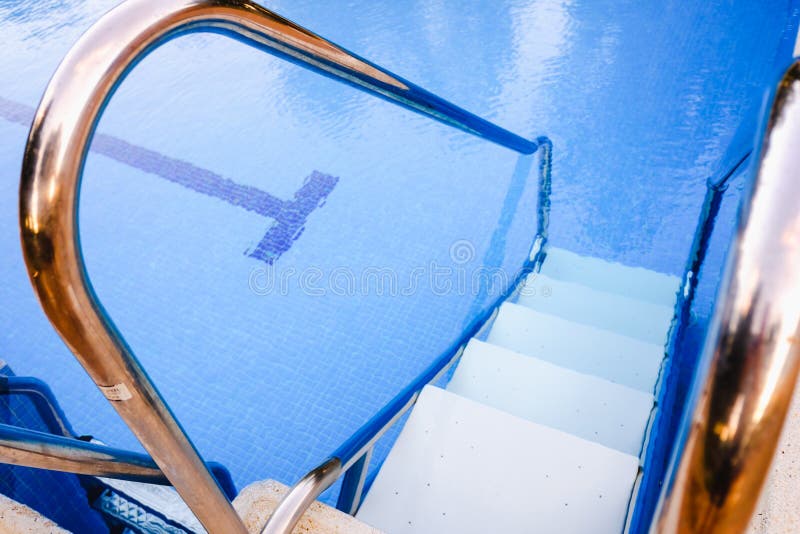 Security Ladder in a Pool for People with Low Mobility Stock Image ...