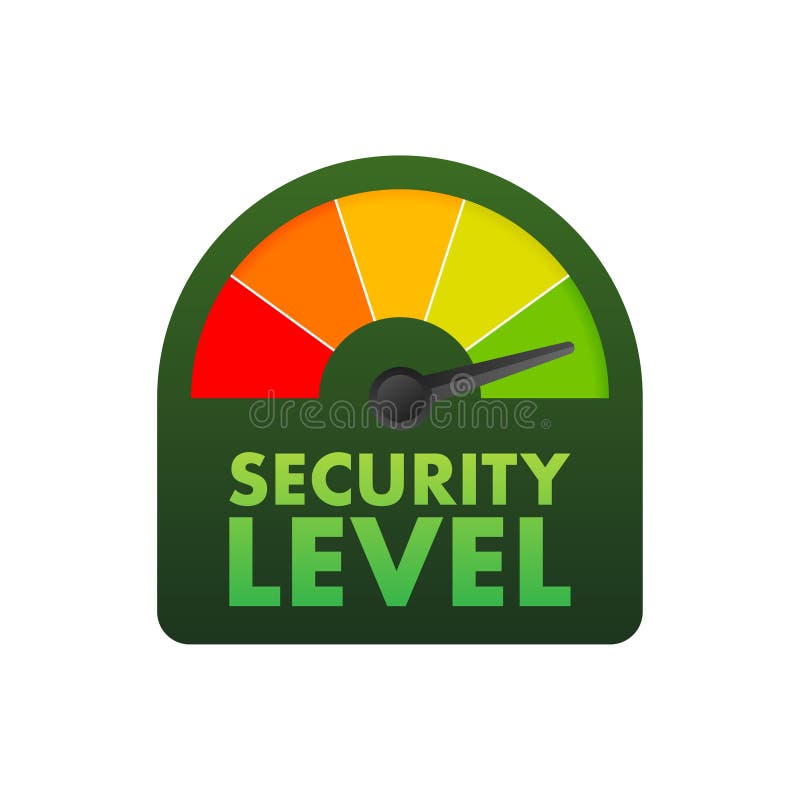 Security Level Speedometer. Cyber Safety Concept. Internet Network ...