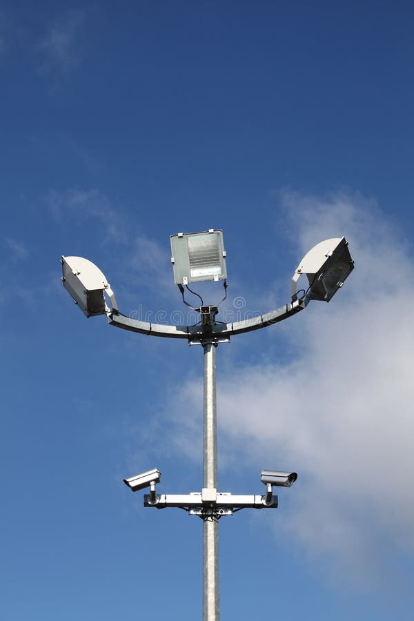 Security Lights and Surveillance Cameras Stock Image - Image of ...