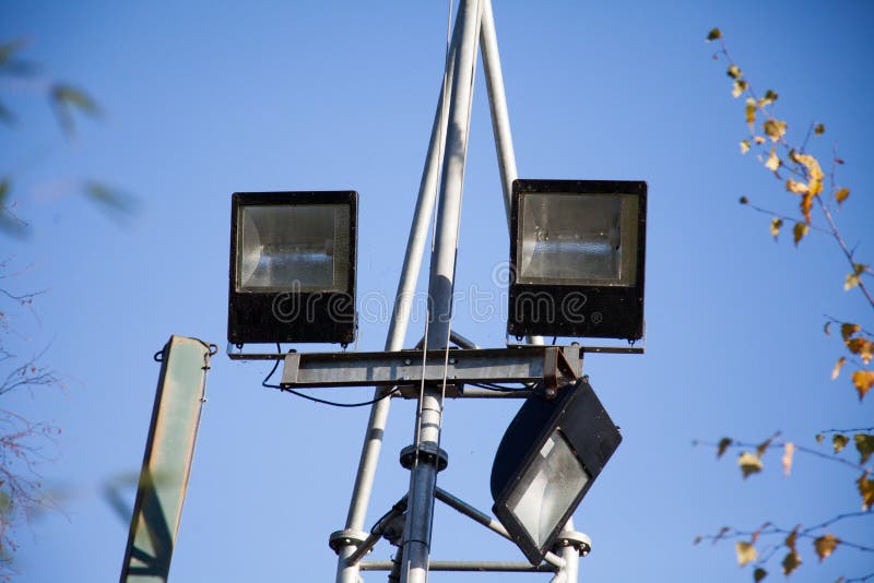 Security lights stock photo. Image of security, industrial - 83800618