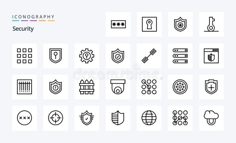25 Security Line icon pack stock vector. Illustration of connection ...