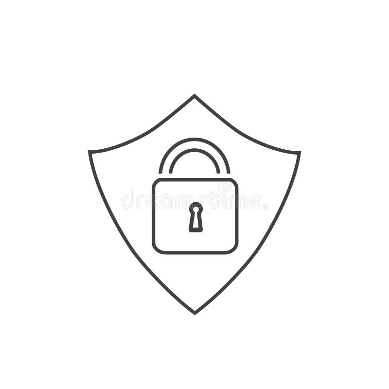 Security Line Icon Vector. Protect Security Illustration Stock Vector ...