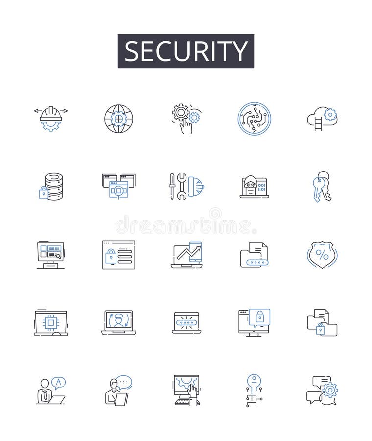 Security Line Icons Collection. Strategy, Execution, Planning, Timing ...