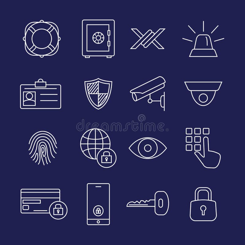 Security line icons stock vector. Illustration of defense - 72915196