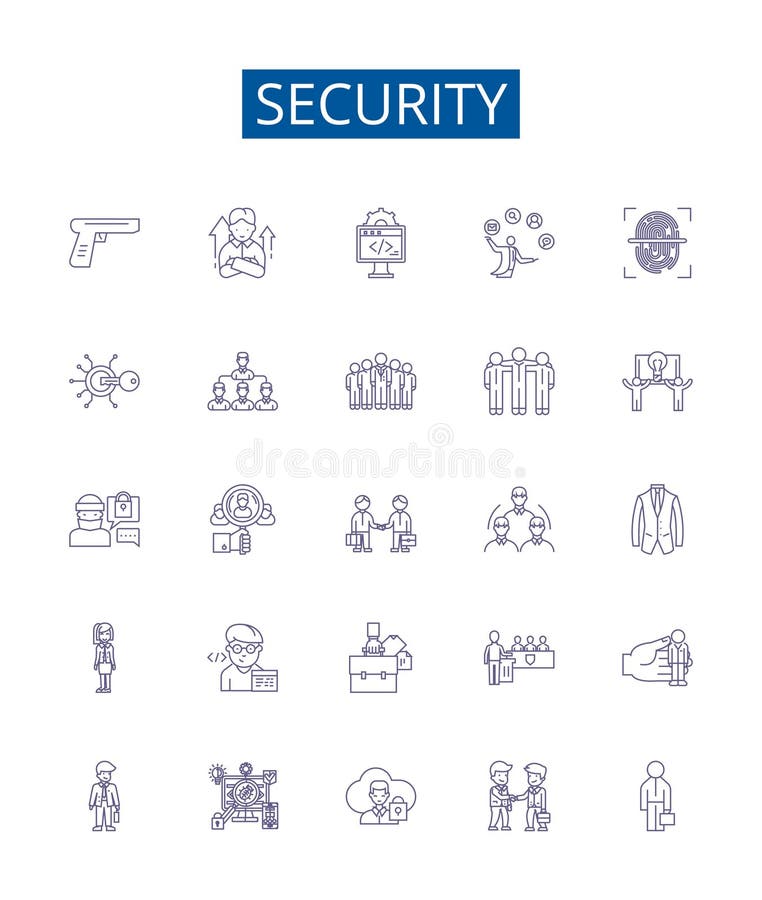 Security Line Icons Signs Set. Design Collection of Secure, Safeguard ... Security Line Icons Signs Set. Design Collection of Secure, Safeguard ...
