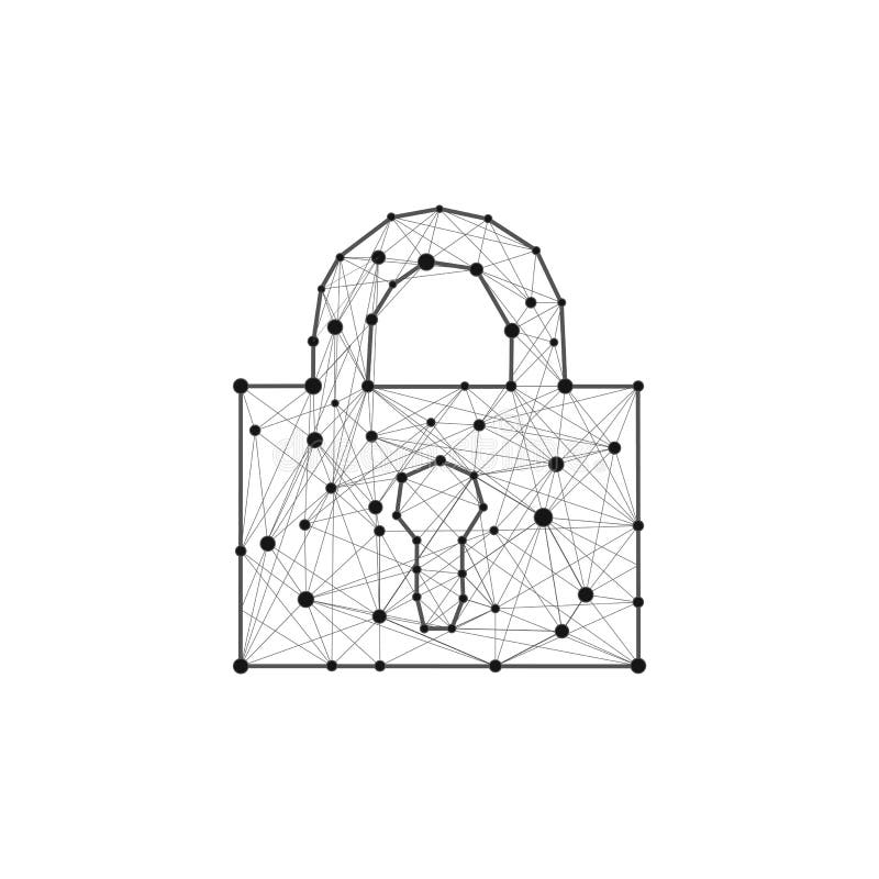 Security Lock Composed of Polygons Lines and Dots. Concept of Data ...