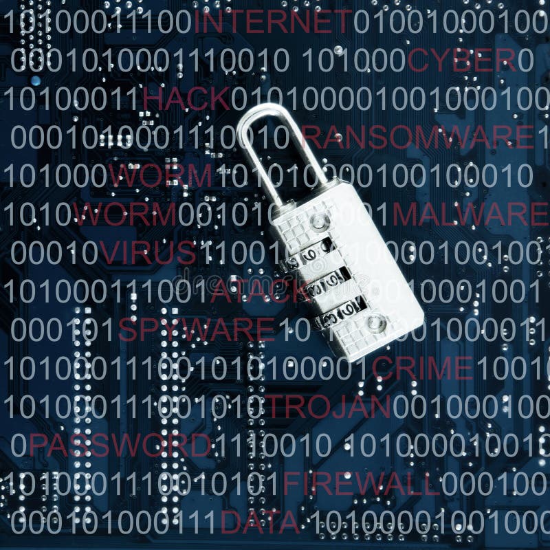 Security Lock on Computer Circuit Board Computer Security Concept Stock ...