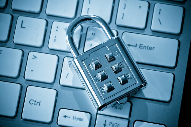 Security Lock on Computer Keyboard Stock Photo - Image of control ...