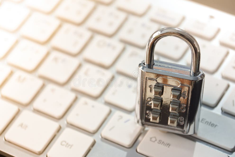 Security Lock on Computer Keyboard Stock Image - Image of data, hacked ...