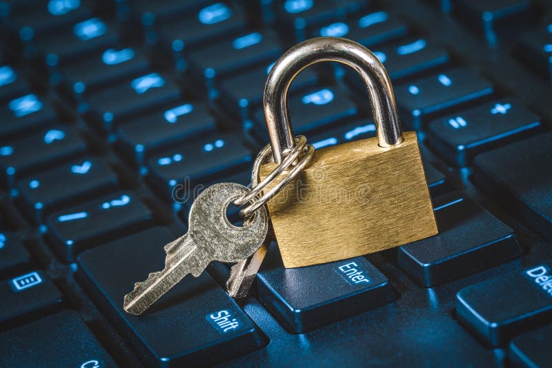 Security Lock on a Computer Keyboard Stock Image - Image of antivirus ...