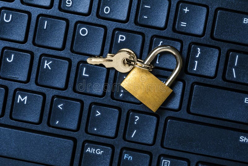 Security Lock on Computer Keyboard Stock Image - Image of antivirus ...
