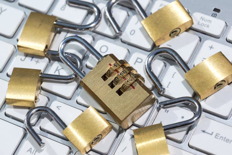 Security Lock on Computer Keyboard Stock Photo - Image of password ...