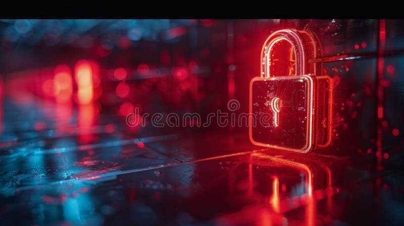 Security Lock on Computer Screen. Stock Image - Image of protection ...