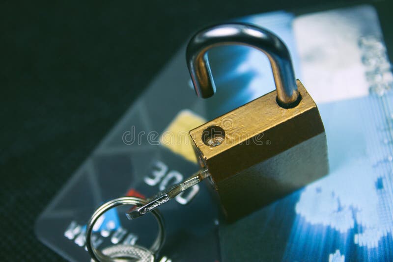 Lock and credit card stock photo. Image of guarantee - 21162482
