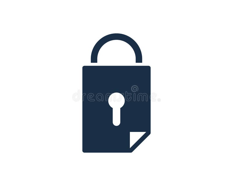 Security Lock Document Icon Logo Design Element Stock Vector ...