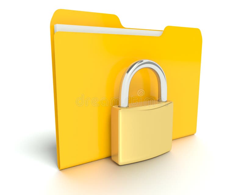 Security Lock with a Folder Stock Illustration - Illustration of lock ...