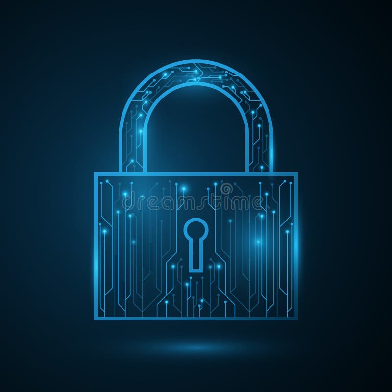 Security Lock in Futuristic Cyber Style. Password Protection of ...