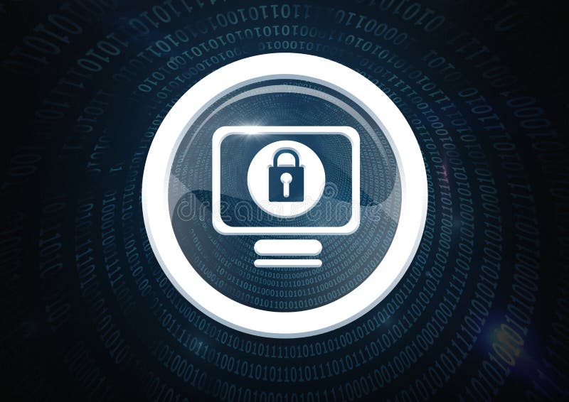 Security Lock Icon on Computer Stock Illustration - Illustration of ...