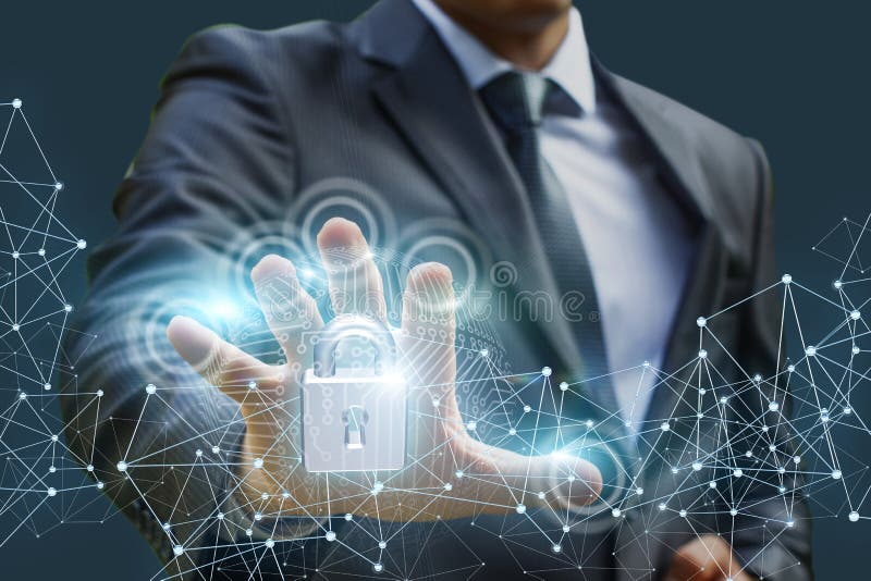 Security Lock is Installed on the Network. Stock Image - Image of ...