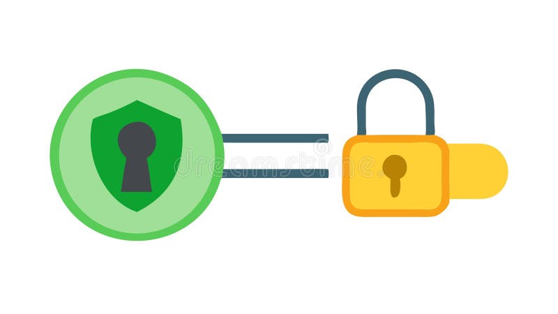 Security Lock Key Icon for Data Protection and Privacy, Vector Design ...