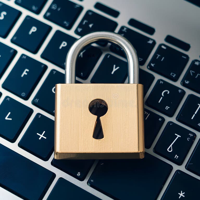 Security Lock on Keyboard Computer Security Concept Protection Stock ...