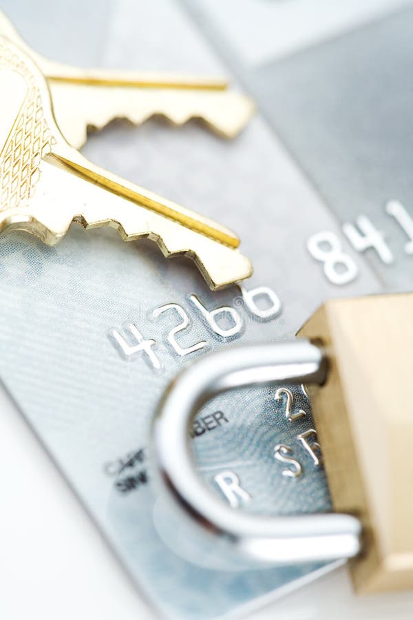 Security: Lock and Keys on Credit Card Stock Photo - Image of safety ...