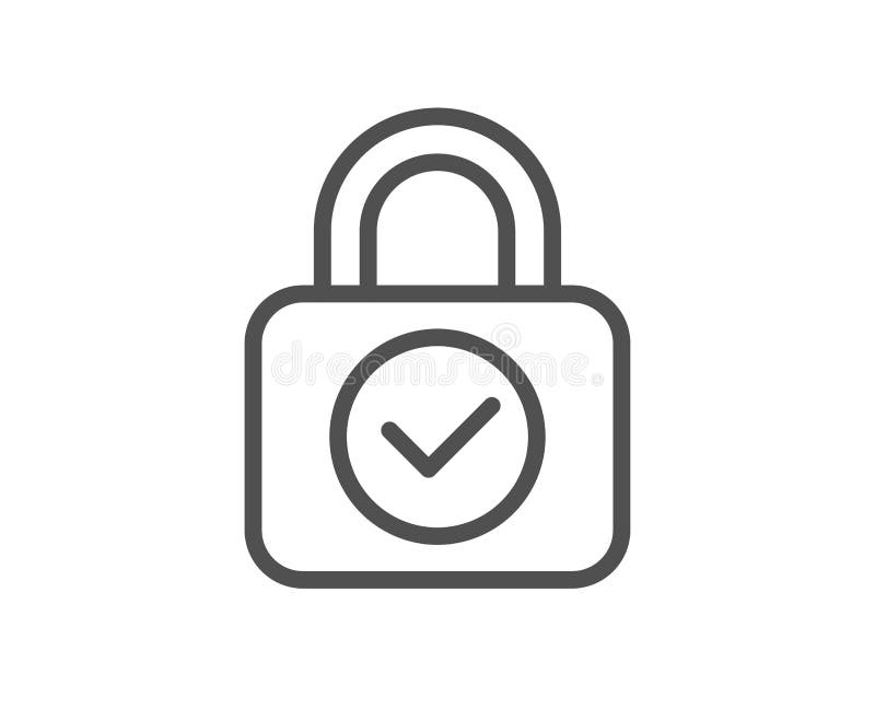 Security Lock Line Icon. Cyber Defence Sign. Vector Stock Vector ...
