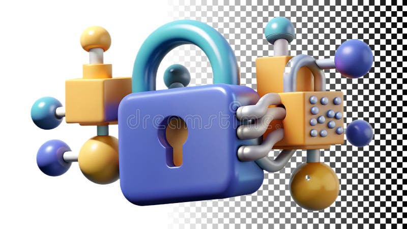 Security Lock with Network, Representing Data Protection and Cyber ...