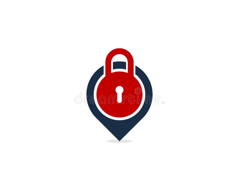 Security Lock Pin Point Icon Logo Design Element Stock Vector ...