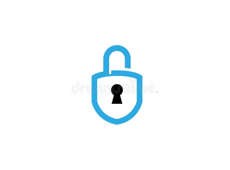 Security Lock with Slot and Guard Icon for Logo Design Illustration ...