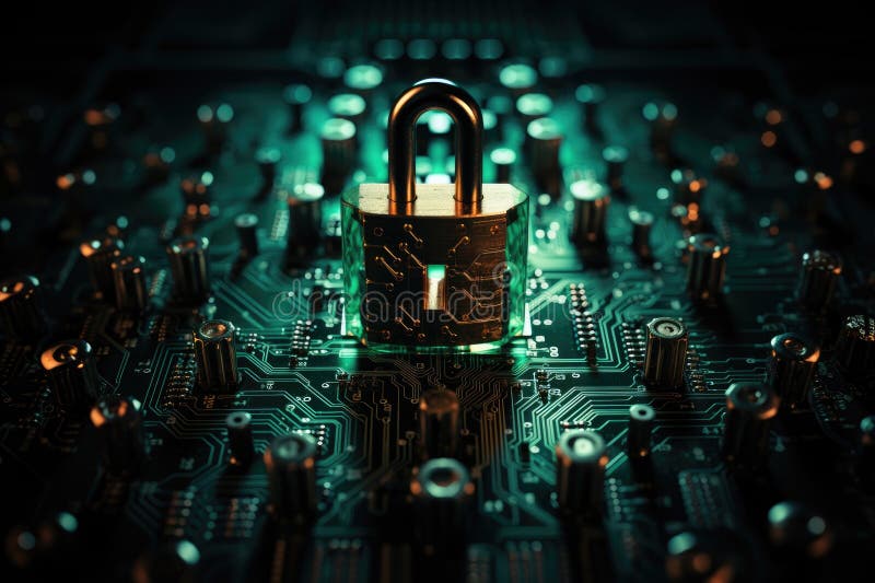 Security Lock Symbol on Computer Board. Computer Security Stock Image ...