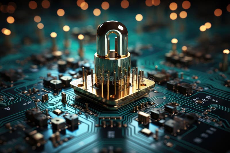 Security Lock Symbol on Computer Board. Computer Security Stock Photo ...