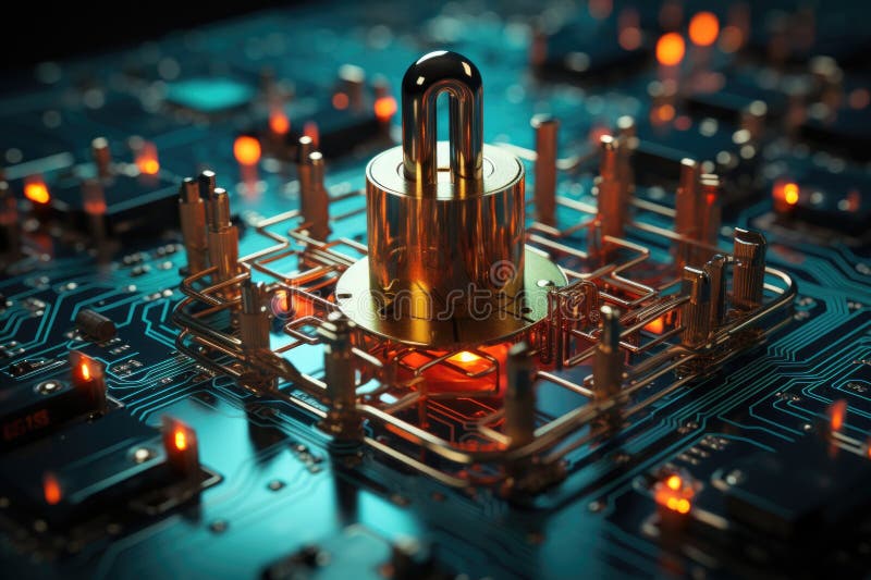 Security Lock Symbol on Computer Board. Computer Security Stock Image ...