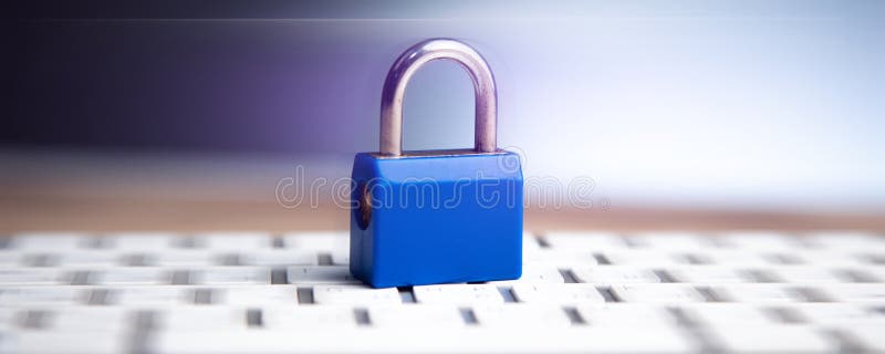 Security Lock on White Computer Keyboard Stock Photo - Image of ...