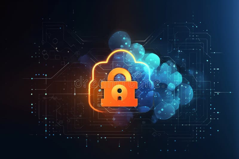 Security Locker Background Design Featuring Orange and Blue Colors in a ...