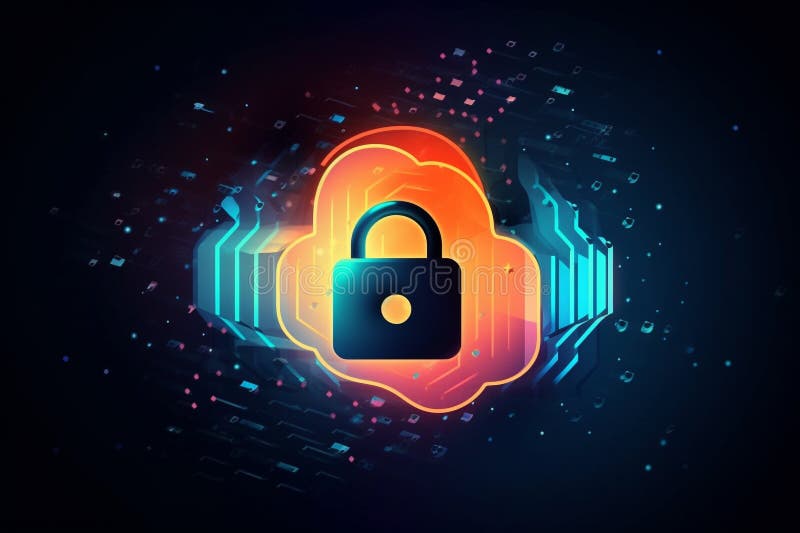 Security Locker Background Design Featuring Orange and Blue Colors in a ...