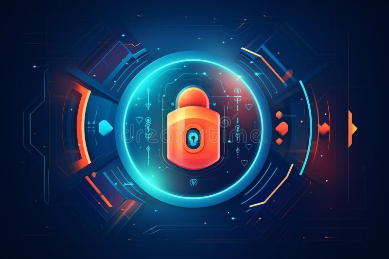 Security Locker Background Design Featuring Orange and Blue Colors in a ...