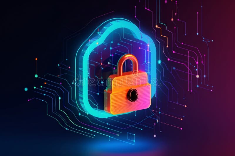 Security Locker Background Design Featuring Orange and Blue Colors in a ...