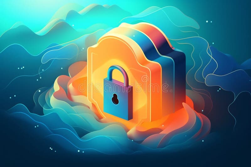 Security Locker Background Design Featuring Orange and Blue Colors in a ...