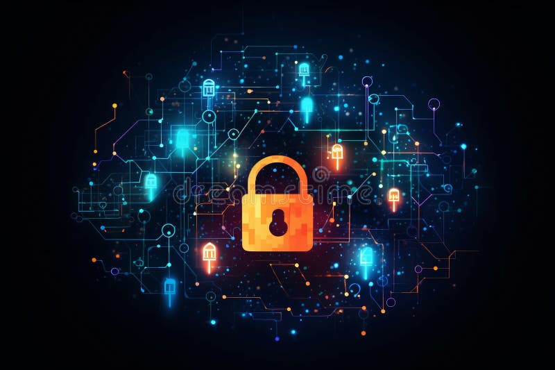 Security Locker Background Design Featuring Orange and Blue Colors in a ...