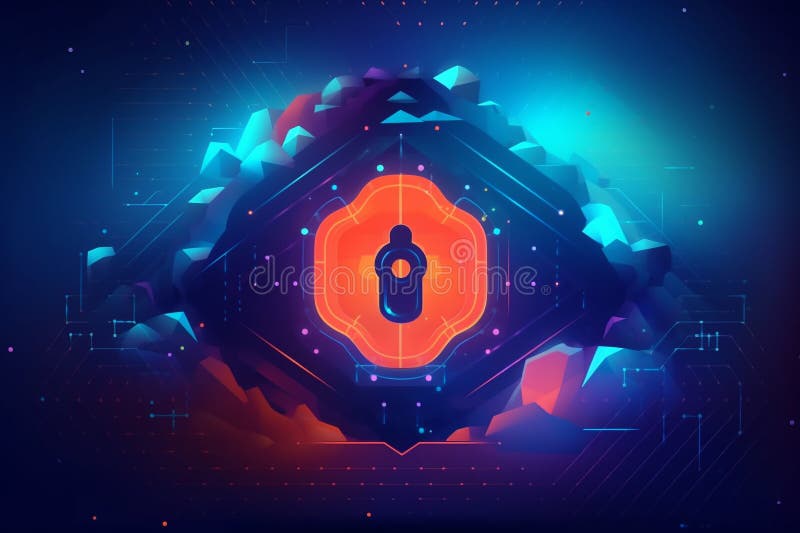 Security Locker Background Design Featuring Orange and Blue Colors in a ...