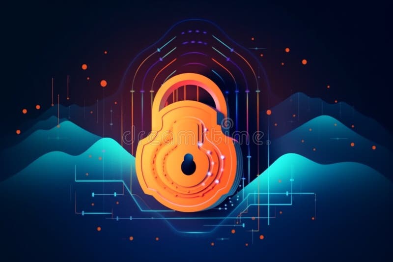 Security Locker Background Design Featuring Orange and Blue Colors in a ...