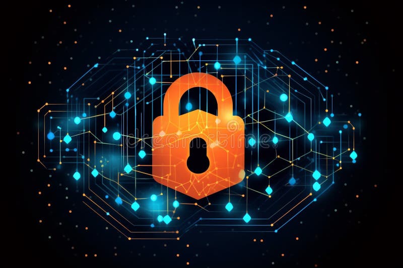 Security Locker Background Design Featuring Orange and Blue Colors in a ...