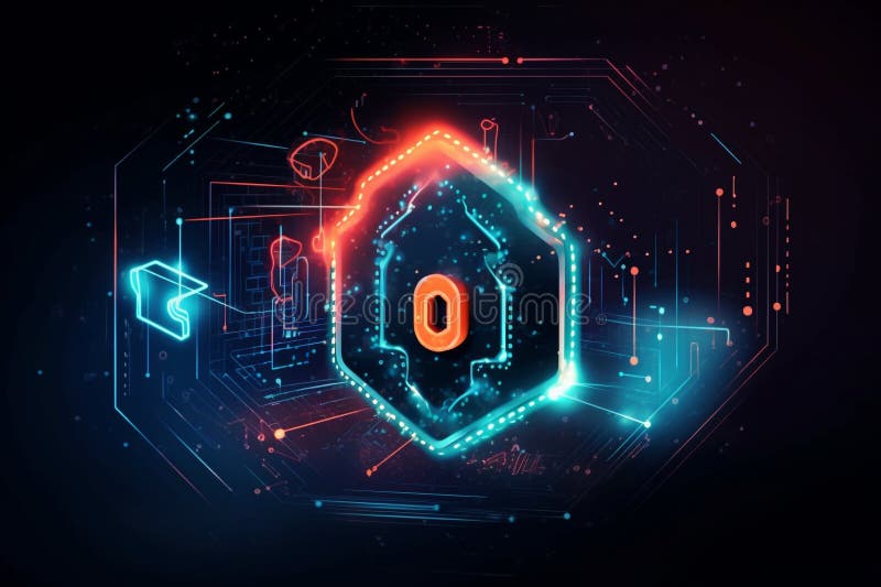 Security Locker Background Design Featuring Orange and Blue Colors in a ...