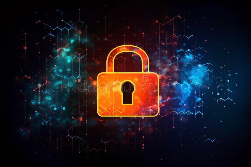 Security Locker Background Design Featuring Orange and Blue Colors in a ...