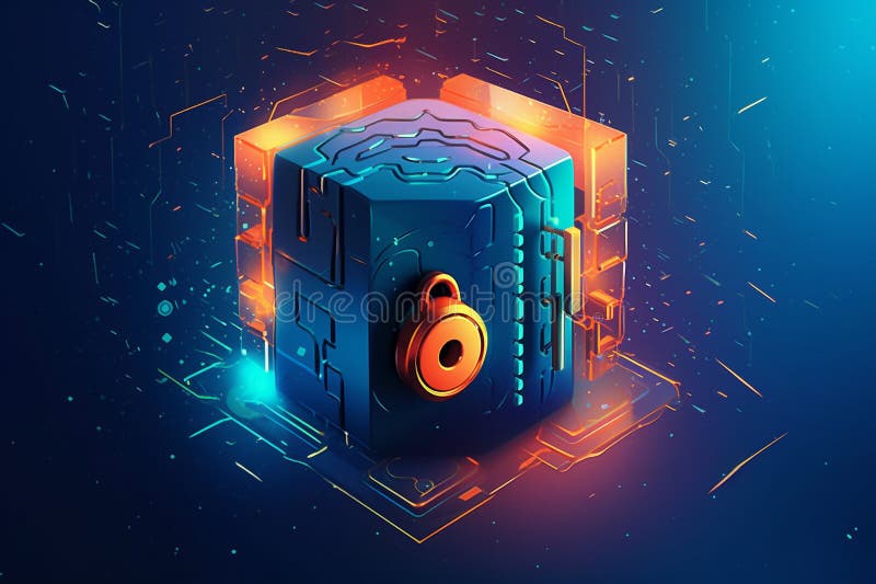 Security Locker Background Design Featuring Orange and Blue Colors in a ...