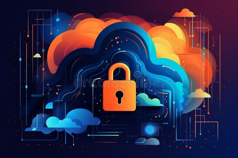 Security Locker Background Design Featuring Orange and Blue Colors in a ...