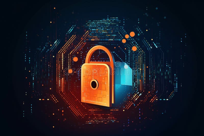 Security Locker Background Design Featuring Orange and Blue Colors in a ...