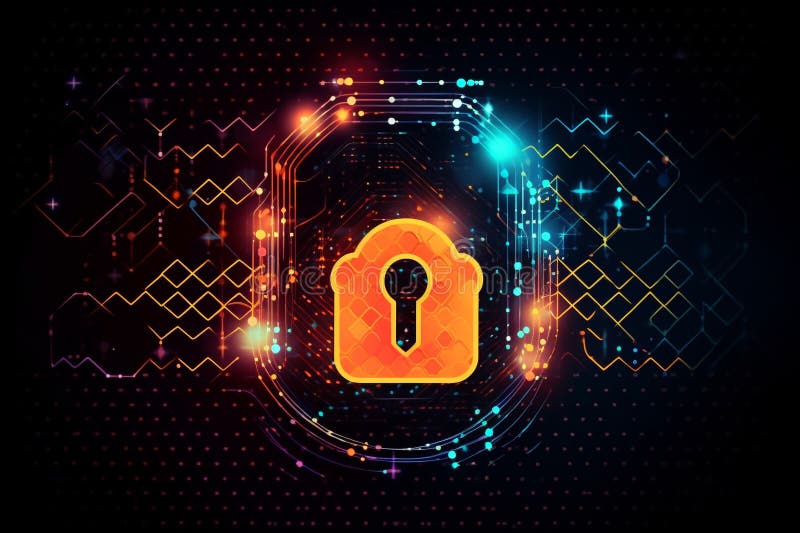 Security Locker Background Design Featuring Orange and Blue Colors in a ...