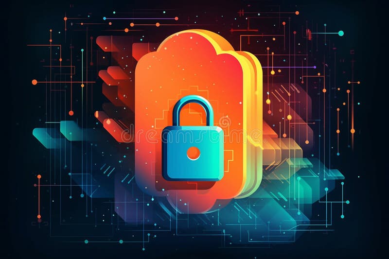 Security Locker Background Design Featuring Orange and Blue Colors in a ...